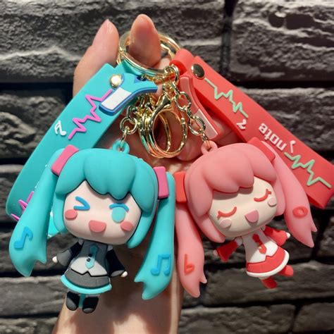 Hatsune Miku Doll Key Chain Bag Pendant Car Key Ring Virtual Singer