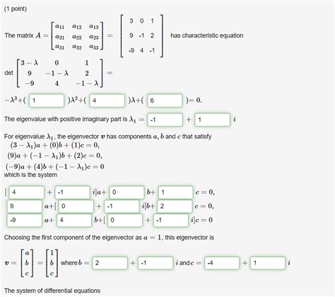 Solved 1 Point 3 0 1 A11 A12 A 13 The Matrix A A21 A22