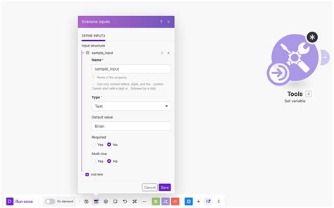 I Cannot Access The Scenario Inputs Data From The Tools Set Variable Module How To Make