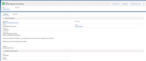 Consent Request Emails Salesforce Lightning