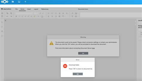 Onlyoffice Docker Now Stating Document Can Not Be Saved When Trying To
