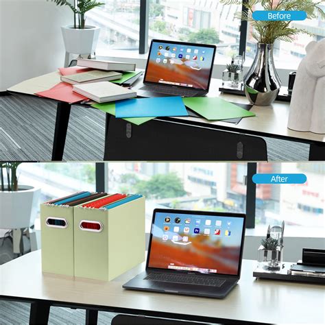 Oterri File Organizer 4 Packs Small Storage Box Cardboard File Folder Organizer