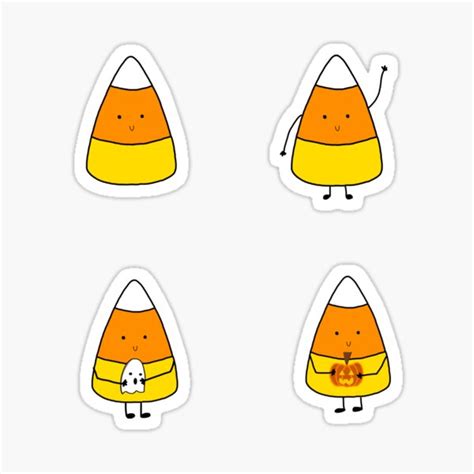 Silly Candy Corn 4 Pack Sticker By Stickerseason Redbubble