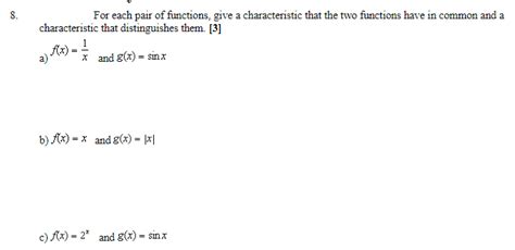 Solved For Each Pair Of Functions Give A Characteristic Chegg Com