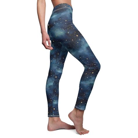 Star Print Yoga Leggings Celestial Activewear High Waisted Etsy