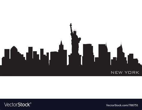 New York Skyline Detailed Silhouette Royalty Free Vector