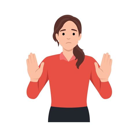 Businesswoman Is Expressing Refusal The Woman Says Stop With The