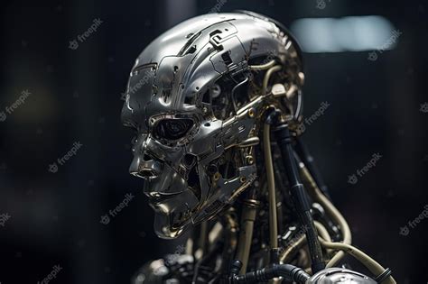Premium Photo Digital Brain Closeup Portrait Of Android Artificial