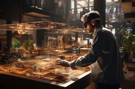 Premium Ai Image Architecture Simulator Innovation Hologram Project