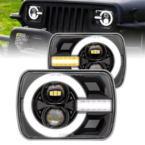 5x7 7x6 H6054 Led Headlights For Jeep Wrangler Yj Cherokee Xj Ford