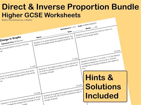 Direct And Inverse Proportion Bundle Gcse Maths Higher Tier