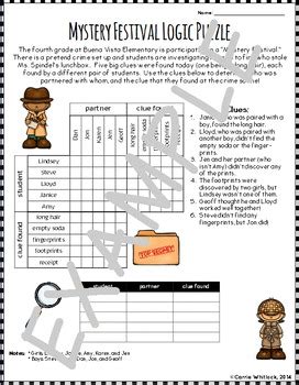 Logic Puzzles Double Matrix Set By Carrie Whitlock TPT