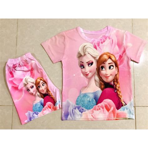 Lovely Pink Elsa 3d Printed Outfit 10 60kg Shopee Philippines