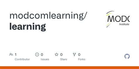 GitHub Modcomlearning Learning
