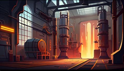 Premium Photo Industrial Factory 2d Background Environment For A