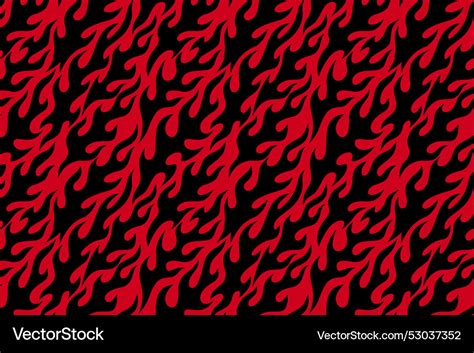 Retro Red Fire Flame Seamless Pattern Background Vector Image