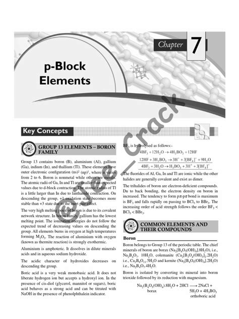 P Block Elements Pdf Chemical Compounds Fluorine