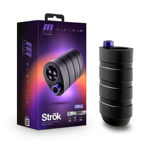 M Elite Platinum Strōk 5 Inch Vibrating Masturbator With Pleasure Ch