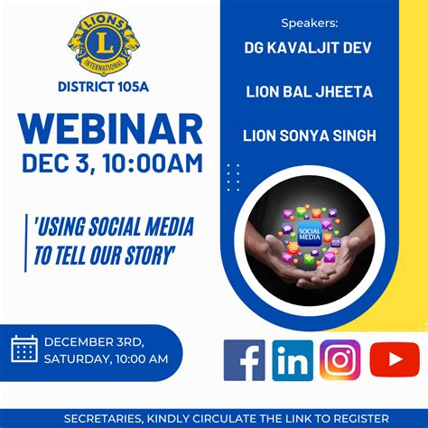 Lions Clubs District 105a Dont Forget Tomorrow Social Media