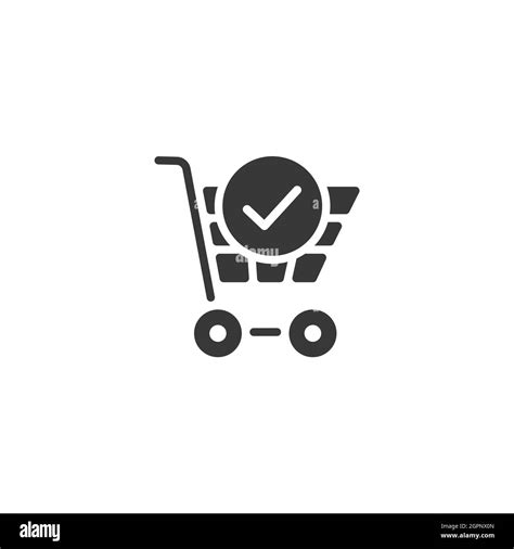 Shopping Cart Check Mark Isolated Icon Commerce Glyph Vector Illustration Stock Vector Image