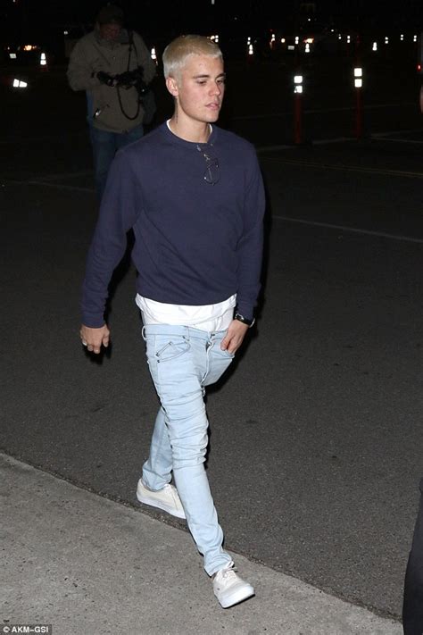 Justin Bieber Sagging Purple Pants