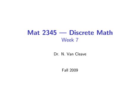 Complexity Of Algorithms Elements Of Discrete Mathematics Mat 2345 Docsity