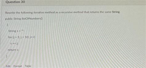 Solved Question 30 Rewrite The Following Iterative Method As