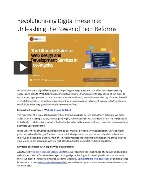 Revolutionizing Digital Presence: Unleashing the Power of Tech Reforms presentation | free to ...