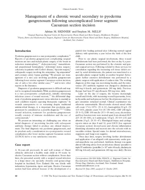 Pdf Management Of A Chronic Wound Secondary To Pyoderma Gangrenosum