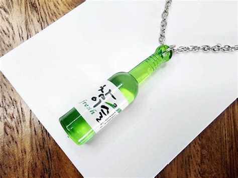Korean Alcohol Soju Necklace Soju Theme Necklace Korean Etsy