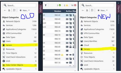 missing data center objects and ldap server after check point