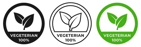Vegetarian Icon Vegetarian 100 Illustration Sign Vegan Logo Badge