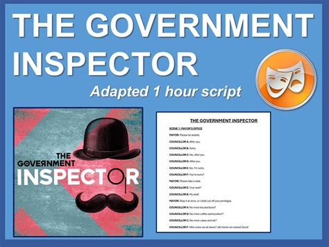 The Government Inspector By Nikolai Gogol Adapted Comedy Script For