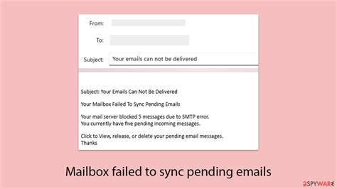 Remove “mailbox Failed To Sync Pending Emails” Scam Fake Free Instructions