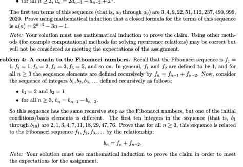 Solved Problem 3 A Recurrence Relation Consider The