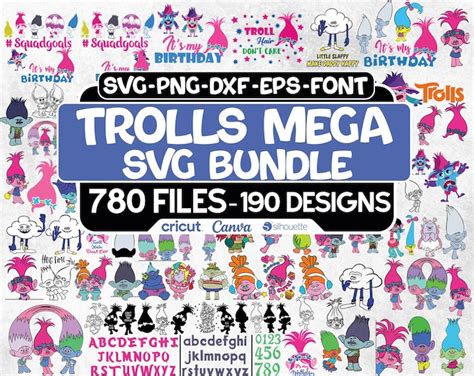 Trolls Svg Bundle Trolls Png Trolls Clipart Poppy Troll Svg Svg For Cricut Trolls