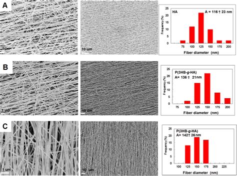 Sem Images And Fiber Diameter Distributions With Average Fiber Diameter Download Scientific