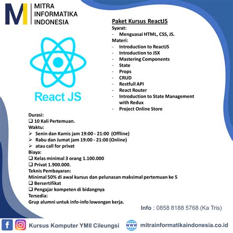 Tempat Belajar Pemrograman ReactJs Di Cileungsi Cibubur Gunung Putri Citeureup Klapanunggal