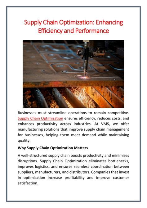 Ppt Supply Chain Optimization Enhancing Efficiency And Performance