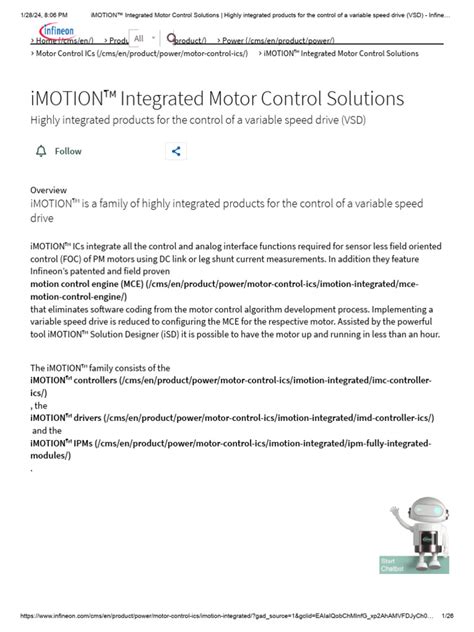 imotion™ integrated motor control solutions highly integrated