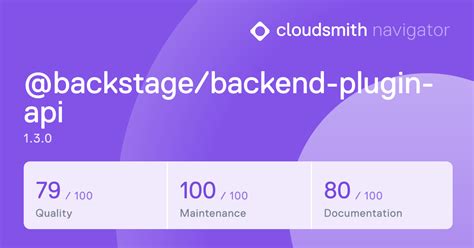 Backstagebackend Plugin Api 130 Npm Package Quality