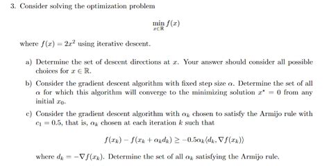 Solved Consider Solving The Optimization Problem Chegg