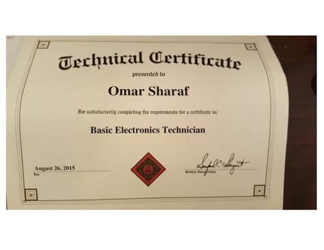 Basic Electronics Technician Certificate Docx