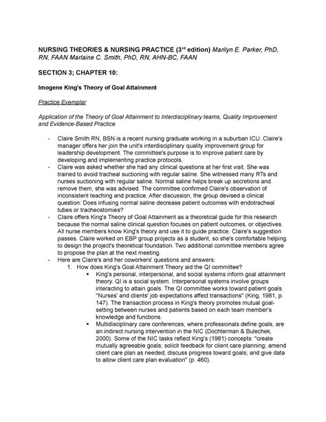 Imogene King 04 Lecture Notes For Tfn Nursing Theories And Nursing Practice 3rd Edition