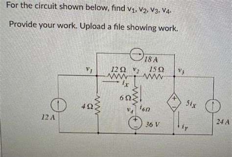solved for the circuit shown below find v1 v2 v3 v4