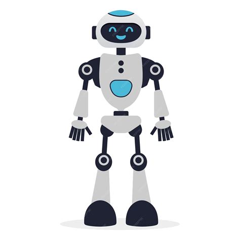 로 채팅 신경망 인공지능 서버 및 로 기술 귀여운 로 Ai 캐릭터 세트 프리미엄 벡터