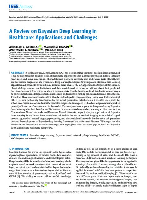Pdf A Review On Bayesian Deep Learning In Healthcare Applications