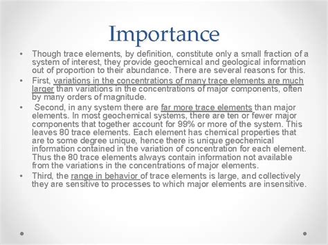 introduction to trace element geochemistry lecture 25 importance