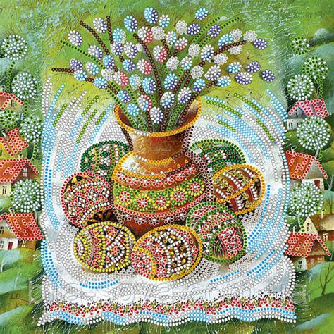 Схема для вишивання бісером на натуральному художньому холсті Світлий Великдень Id 1516394063