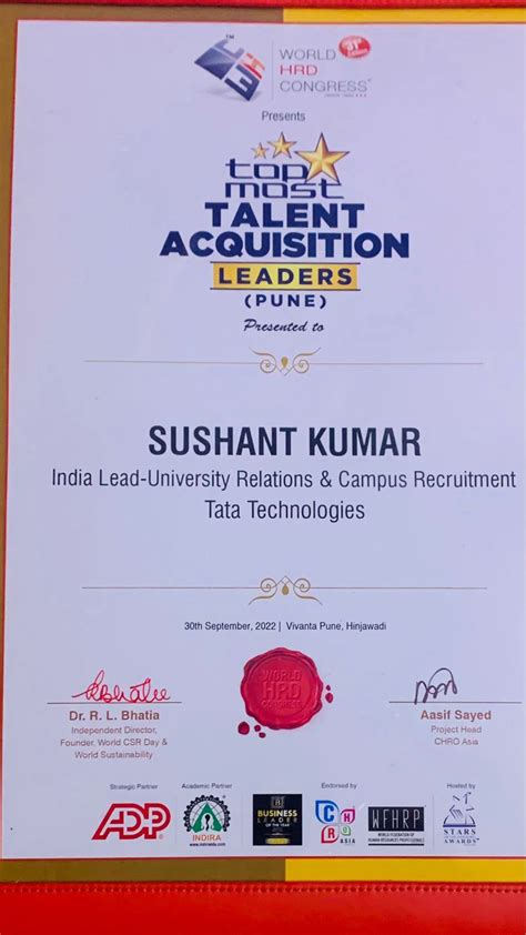 Sushant Kumar Linkedin‘de Pune Hr Leaders Talentacquisition Tatatechnologies